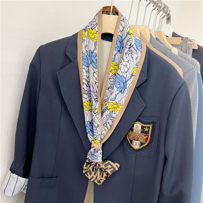 新款长条丝巾高级感气质衬衫领巾夏春秋女职业装饰飘带百搭薄围巾-阿里巴巴