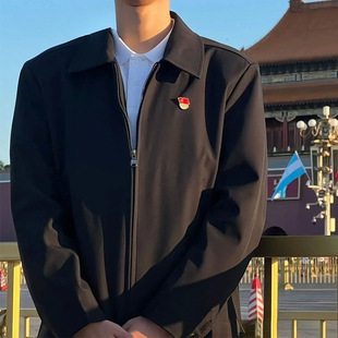 厅里厅气行政夹克男中年公务员cleanfit外套男秋冬款成熟稳重男装-阿里巴巴