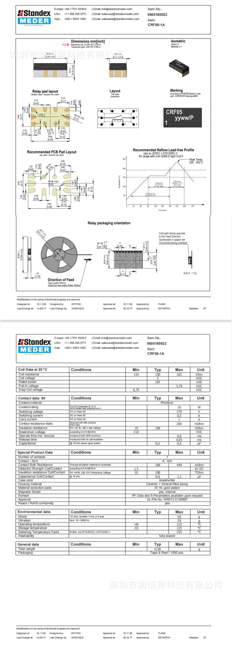 MEDER继电器CRF05-1A原厂原装 500MA 5V 继电器 高频(RF)储能光伏-阿里巴巴