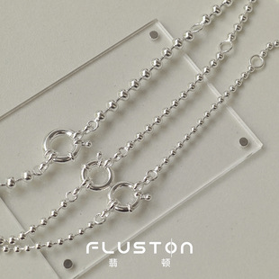 0136韩版ins小众设计感个性极简百搭OT扣圆珠链质感S925纯项链女-阿里巴巴