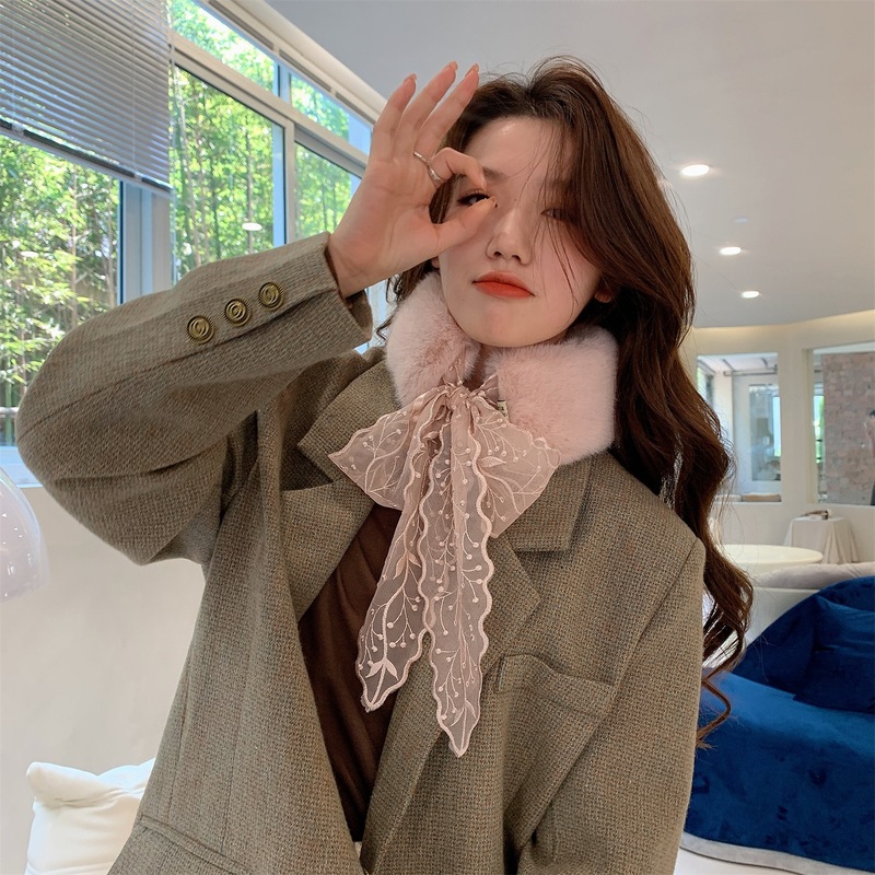 Dickey collar coat detachable collar faux fur scarf pure and fresh bud ...