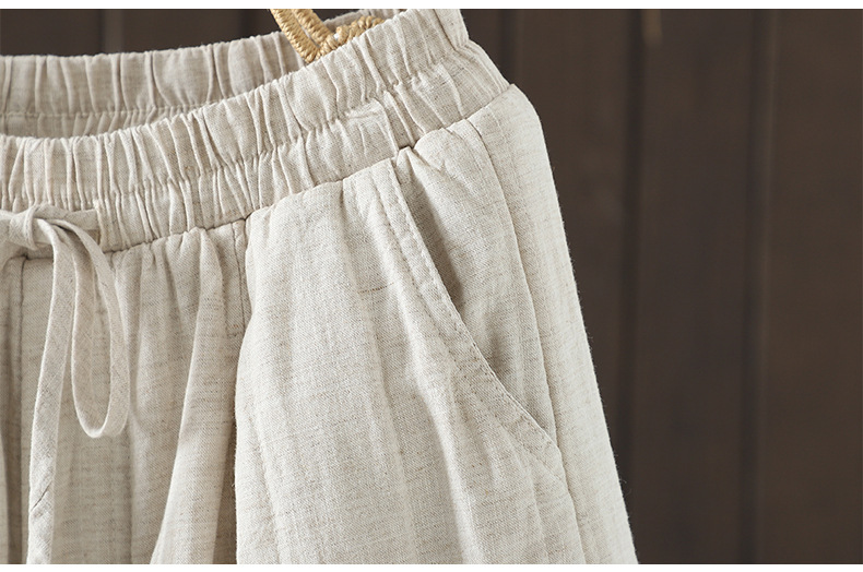 实拍秋冬季复古炒色棉麻加厚棉裤女文艺内里色织格纹夹棉保暖长裤-阿里巴巴