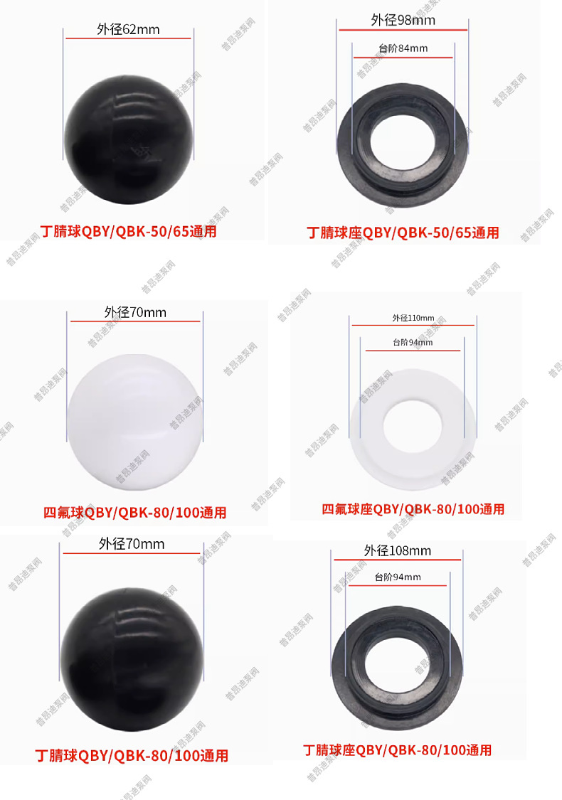 气动隔膜泵配件 QBY-K25/40/50/65球/四氟球座 丁晴球 聚四氟乙烯-阿里巴巴