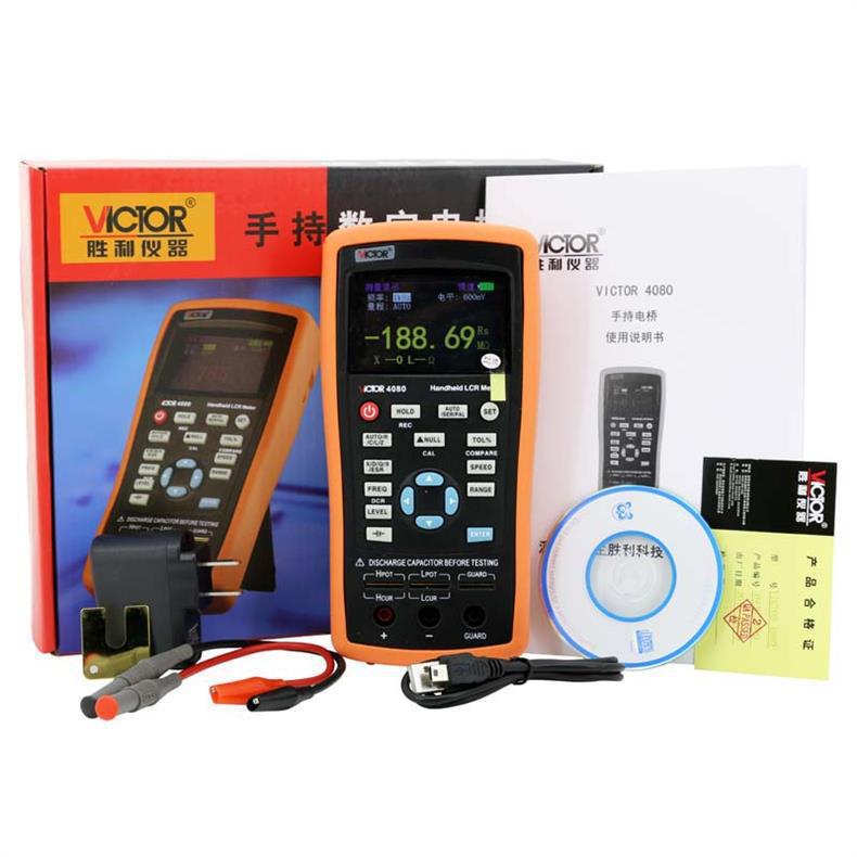 胜利手持式LCR数字电桥VC4080 高精度测量电容电感电阻表测试仪-阿里巴巴