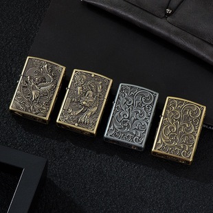 ZK19金属浮雕款大富贵花防风砂轮复古煤油多色打火机厂家直销-阿里巴巴