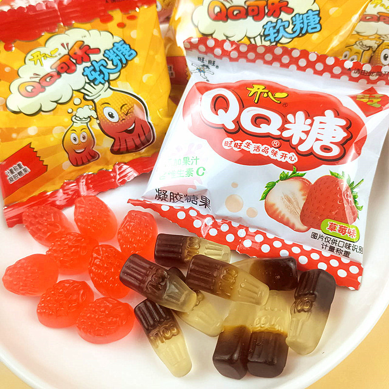 旺旺旺仔QQ糖草莓味软糖可乐软糖婚庆糖果网红休闲六一儿童节零食-阿里巴巴