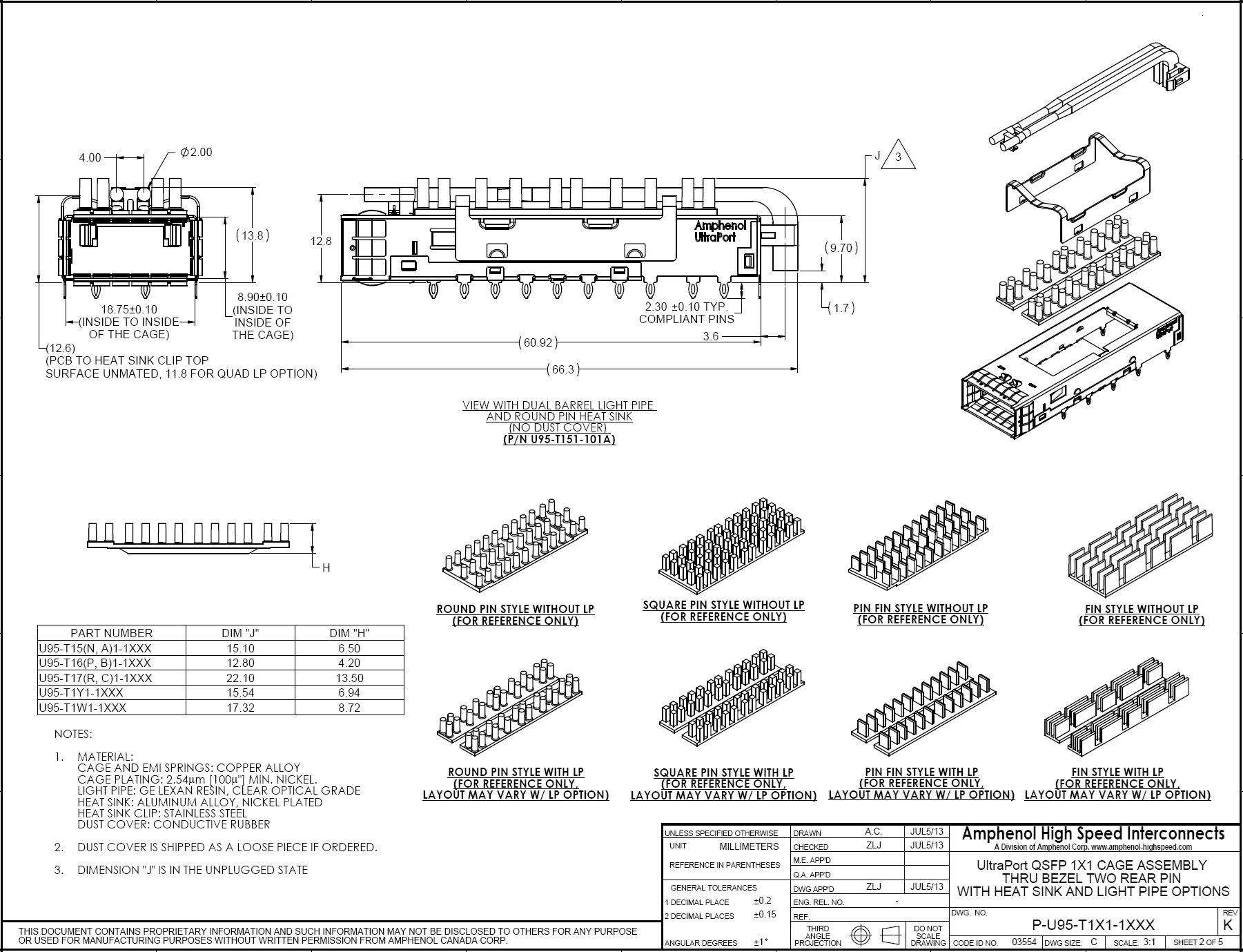 Amphenol QSFP28 Cage 屏蔽罩 U95-A1A1-100A | U95-T1A1-100A-阿里巴巴