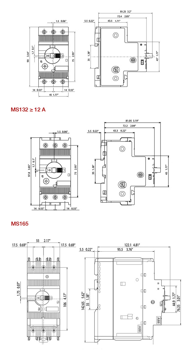 ABB MS116/132/165电机保护断路器MS116-4/6.3/10MS2X 马达保护器-阿里巴巴