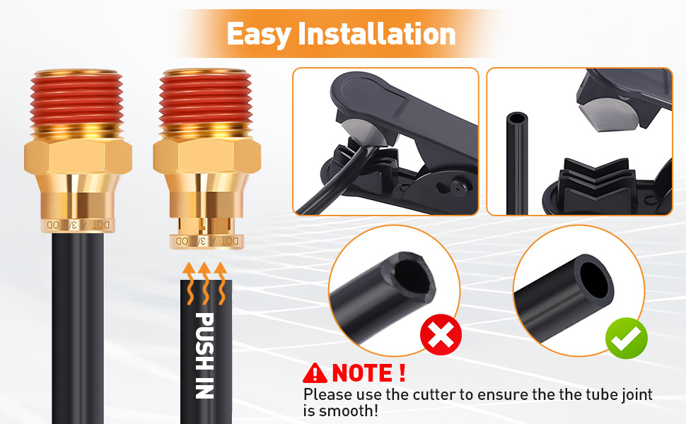 HOTROSE 52PCS Brass DOT Air Brake Line Fittings, 1\/4" 1-阿里巴巴