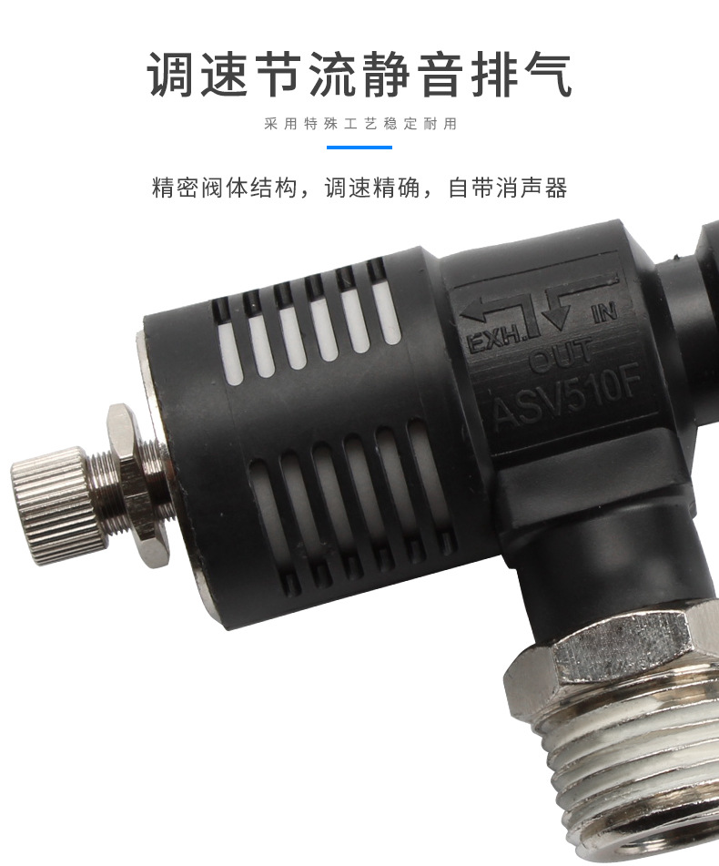SMC型气动快速排气节流阀ASV410F-02-08S带消声快速排气节流阀-阿里巴巴