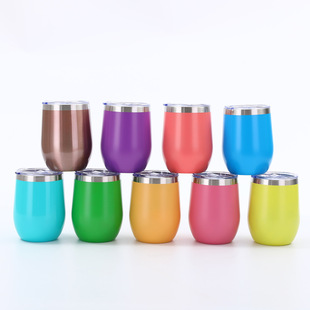 亚马逊现货12oz带盖蛋壳杯真空304不锈钢保温杯swigU型创意鸡蛋杯-阿里巴巴