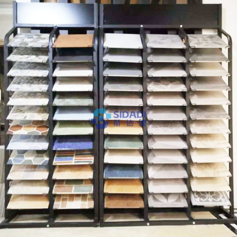 300瓷砖展示架可移动石材样品展架多功能铝扣板展示柜金属货架黑-阿里巴巴