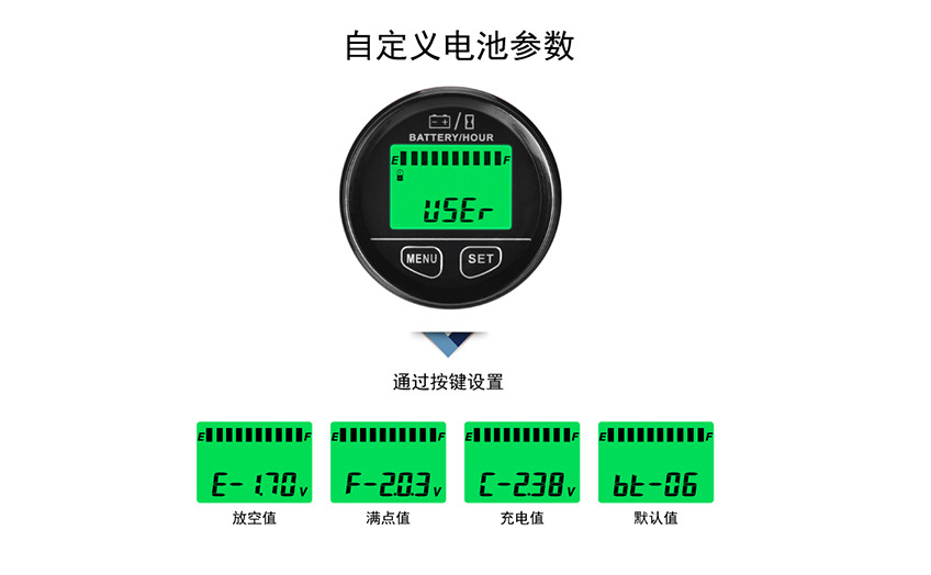 电动车叉车电池计时电量显示表洗地机高尔夫球车锂电池显示仪表-阿里巴巴