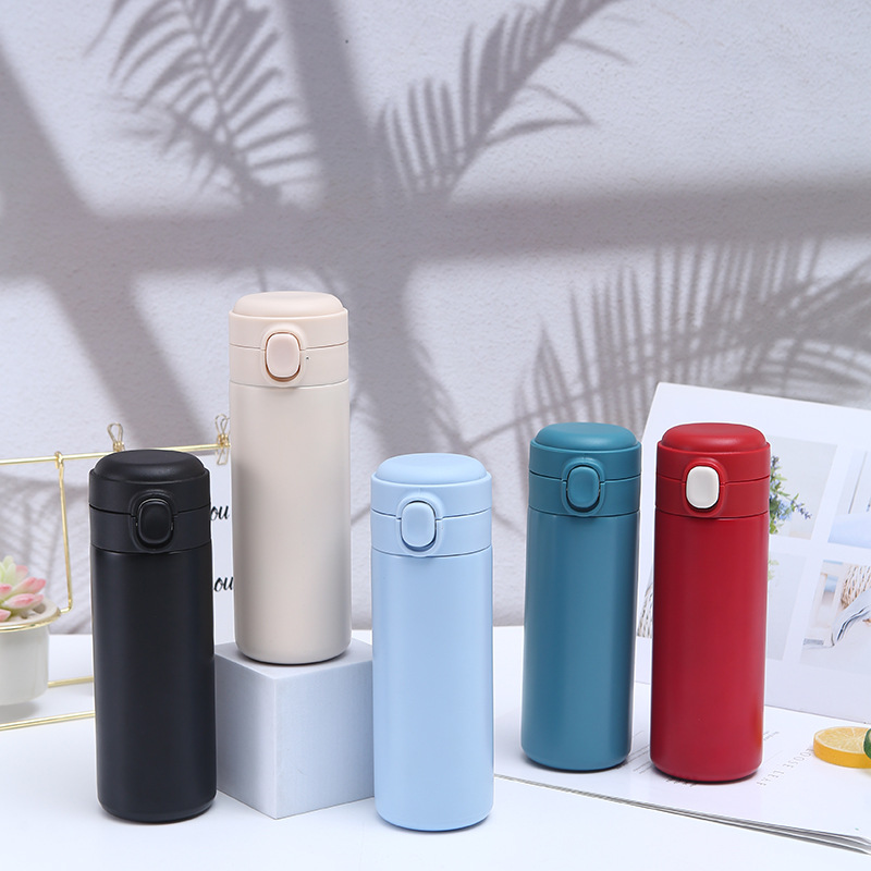 清新304不锈钢保温杯男女学生情侣豌豆杯简约时尚双层真空弹跳杯-阿里巴巴