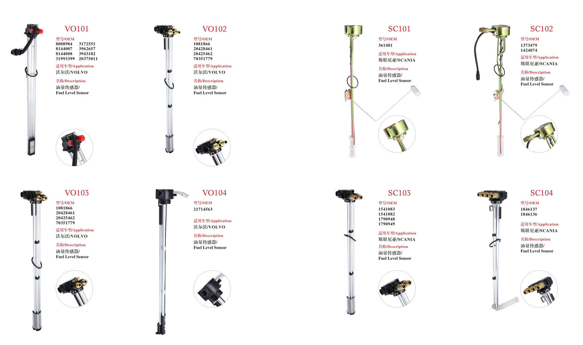 适用SCANIA油量传感器 1548262 1444478 1500199 1846136 548262-阿里巴巴