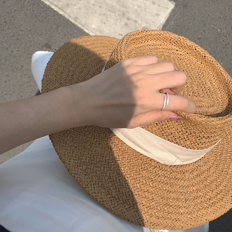 韩版S925银锆石闪亮戒指女复古时尚气质交叉开口指环简约食指戒潮-阿里巴巴