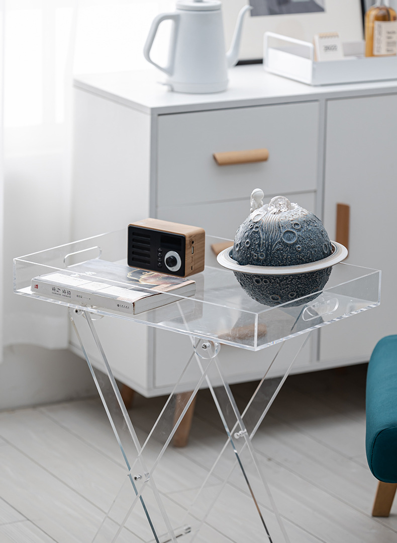 便携亚克力折叠小桌子透明家用边几阳台客厅咖啡亚克力茶几-阿里巴巴