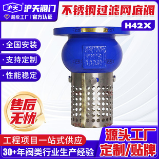 定制沪天阀门H42X底阀球墨铸铁出口过滤网水泵止回阀防止逆流底阀-阿里巴巴
