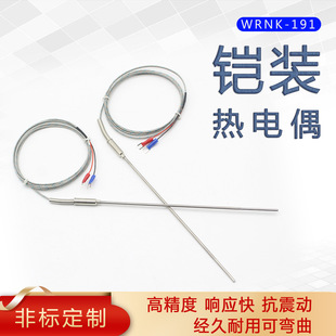 WRNK-191铠装温度传感器可弯曲探头K型热电偶电热偶Pt100/E/J/T-阿里巴巴