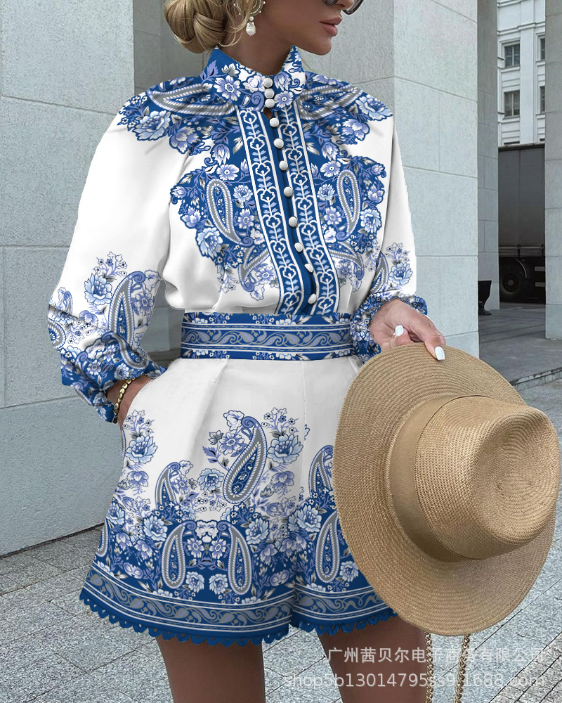 (Set) 2021 European and American Clothing New Printed Suit - ShopShipShake