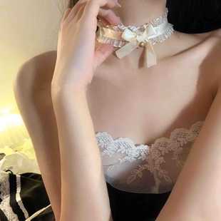 y2k蕾丝软妹蝴蝶结铃铛项圈性感纯欲风锁骨链choker洛丽塔cos配饰-阿里巴巴