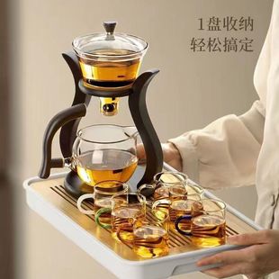 磁吸半自动玻璃泡茶壶套装懒人冲茶器办公室家用一体功夫茶具套装-阿里巴巴