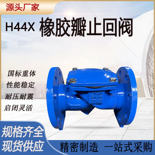 橡胶瓣止回阀球墨铸铁逆止阀dn80国标h44x法兰单项旋启式逆止阀-阿里巴巴