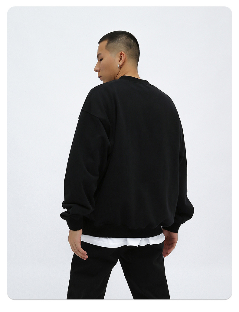 RFSD男装|2023秋冬新款420g克重磅毛圈美潮高街宽松圆领纯色卫衣-阿里巴巴