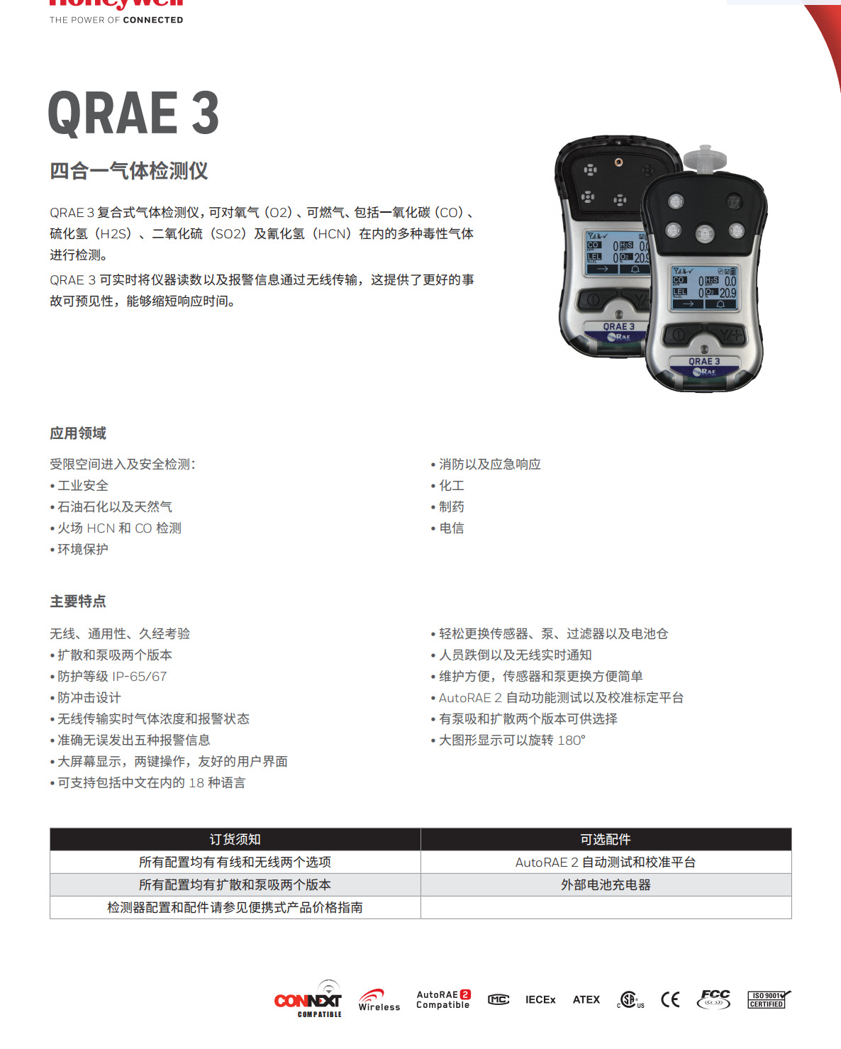 霍尼韦尔QRAE3华瑞PGM-2500四合一气体检测仪-阿里巴巴