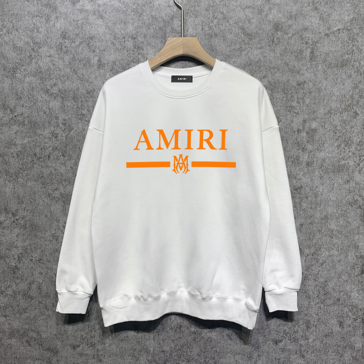 厂家货源跨境批发欧美潮牌AMIRI经典款圆领卫衣320克华棉卫衣-阿里巴巴