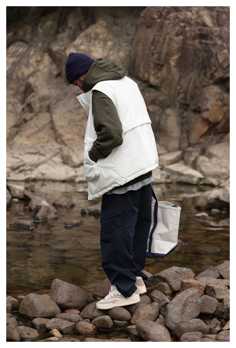 Shibuya Element杜邦防水立领羽绒服男冬季外套90白鸭绒马甲Y3253-阿里巴巴