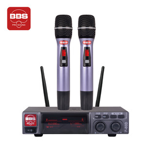BBS无线话筒一拖二专业麦克风舞台KTV专用家庭婚庆U段防啸叫F-80D-阿里巴巴
