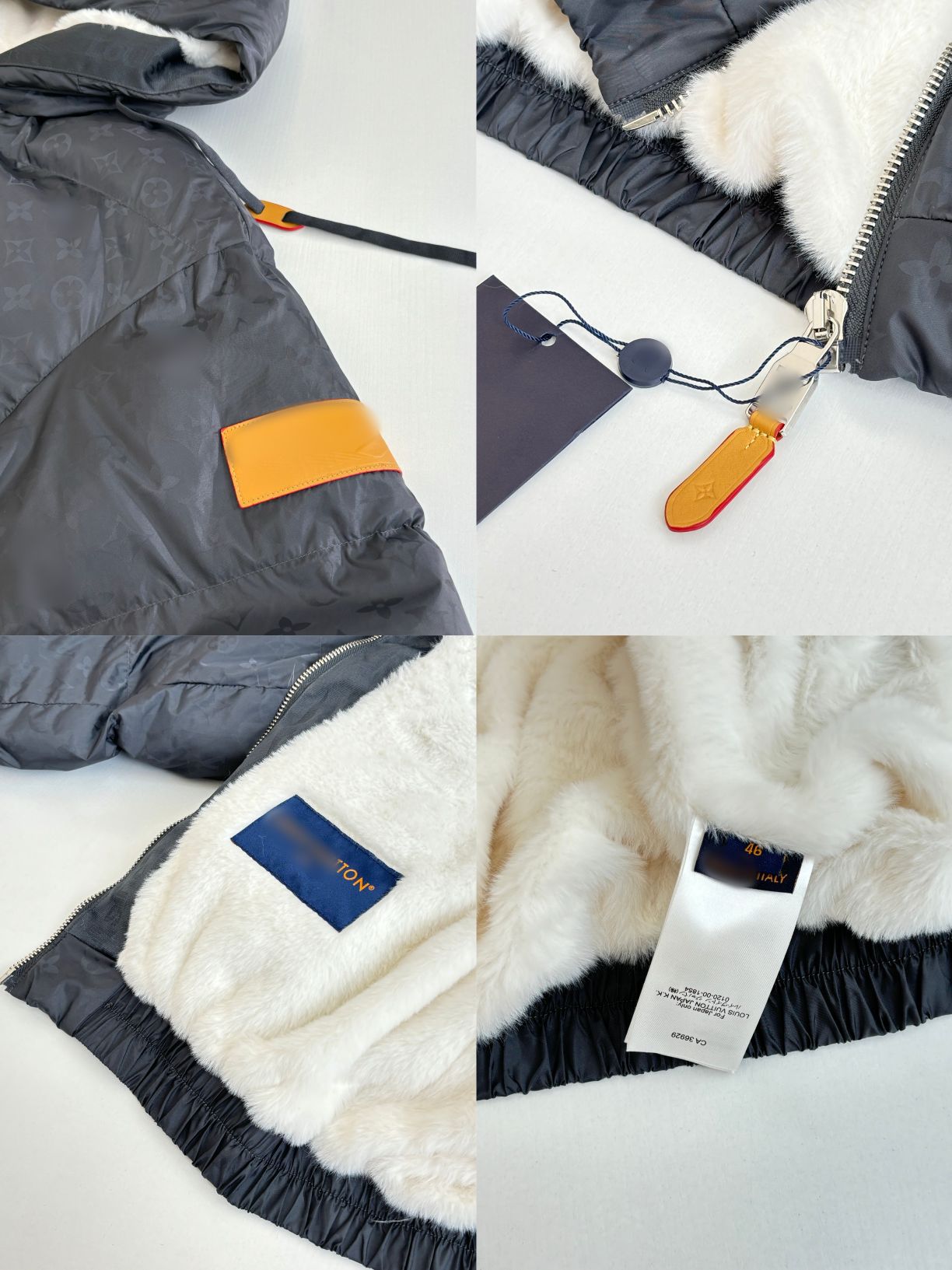 天花版品质驴家24FW滑雪系列满印提花羊羔毛连帽棉服男女潮牌同款-阿里巴巴