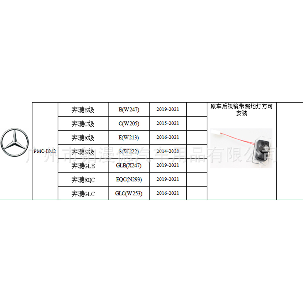 适用于奔驰后视镜AMG光毯灯 C级E级S级GLC GLB天使之翼照地迎宾灯-阿里巴巴