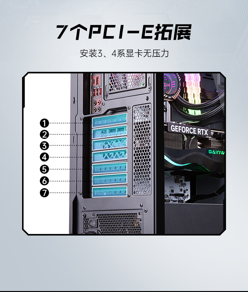 金河田 预见99A 电脑机箱 双360水冷/E-ATX主板/7把风扇位/全侧透-阿里巴巴