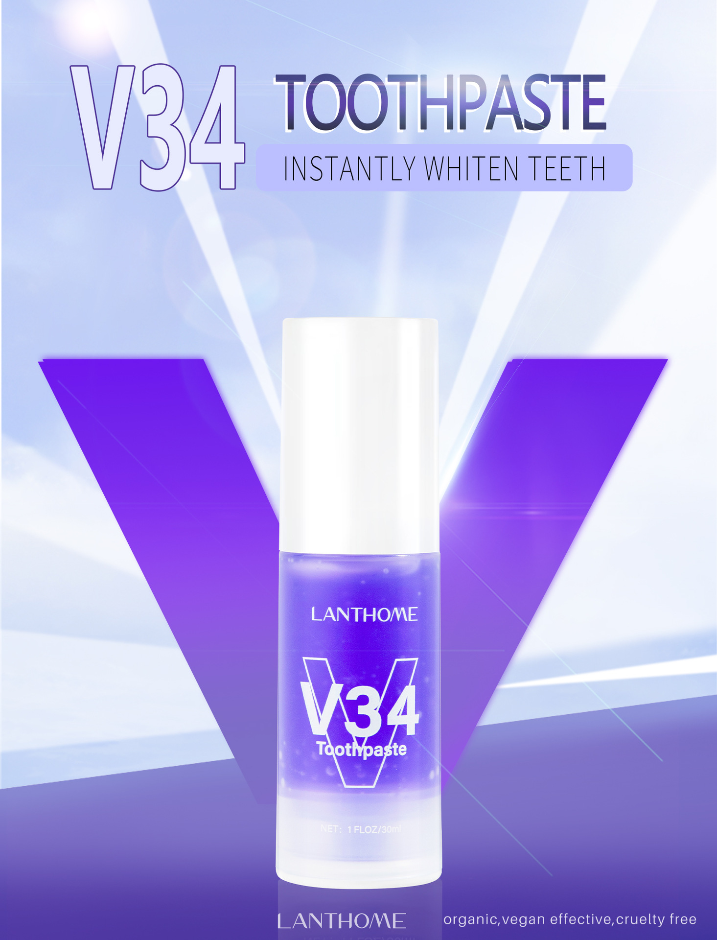 跨境新品v34牙膏紫色牙膏牙齿颜色矫正去烟牙去烟渍牙齿亮白牙膏-阿里巴巴