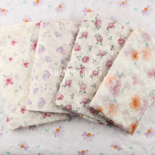 75D雪纺绣花面料 100g碎花盘绣印花布 春夏弹力女装泡泡裙汉服布-阿里巴巴