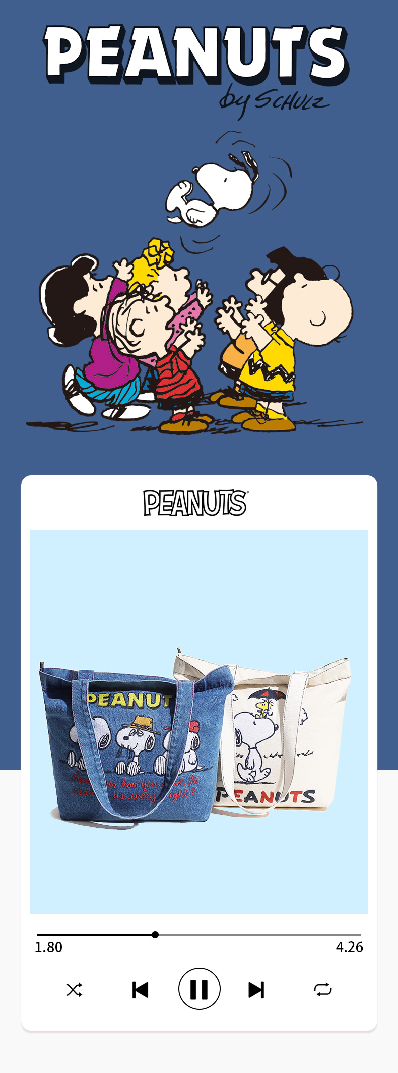 正品卡通史努比SNOOPY牛仔系列刺绣单肩包手拎包购物袋补习袋书包-阿里巴巴