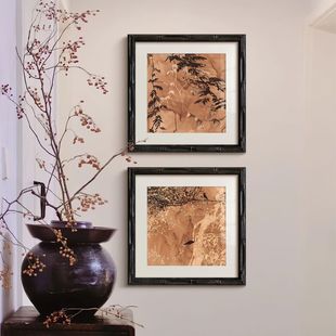 《夜莺》法式小众复古客厅装饰画玄关走廊中古挂画高级竹节框墙画-阿里巴巴