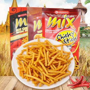 泰国网红进口小零食VFOODSMIX脆脆条75g香辣网红虾条膨化小吃薯条-阿里巴巴
