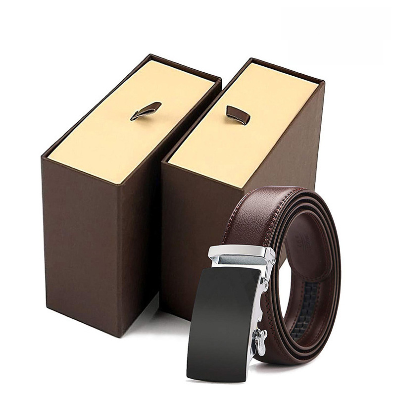 Automatic Buckle Leather Belt Set Men Business Corporate High-end Gift ...