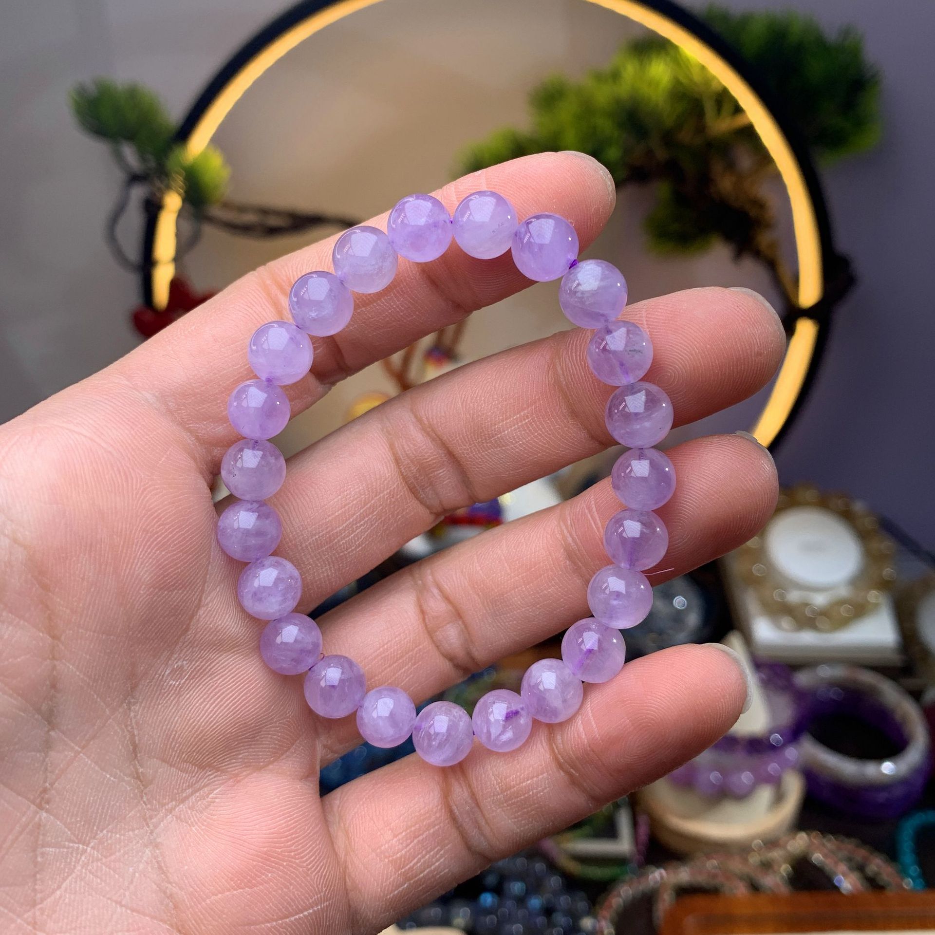 天然薰衣草水晶手链紫水晶单圈手串百搭女珠宝手饰链原创设计-阿里巴巴