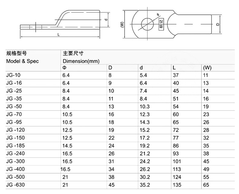 凤凰国标JG紫铜镀锡10-300接线端子加厚铜接线鼻子规格齐全-阿里巴巴