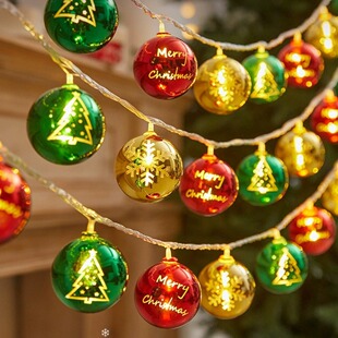 LED圣诞节装饰灯串圣诞圆球五角星天罗球节日氛围圣诞树布置彩灯-阿里巴巴