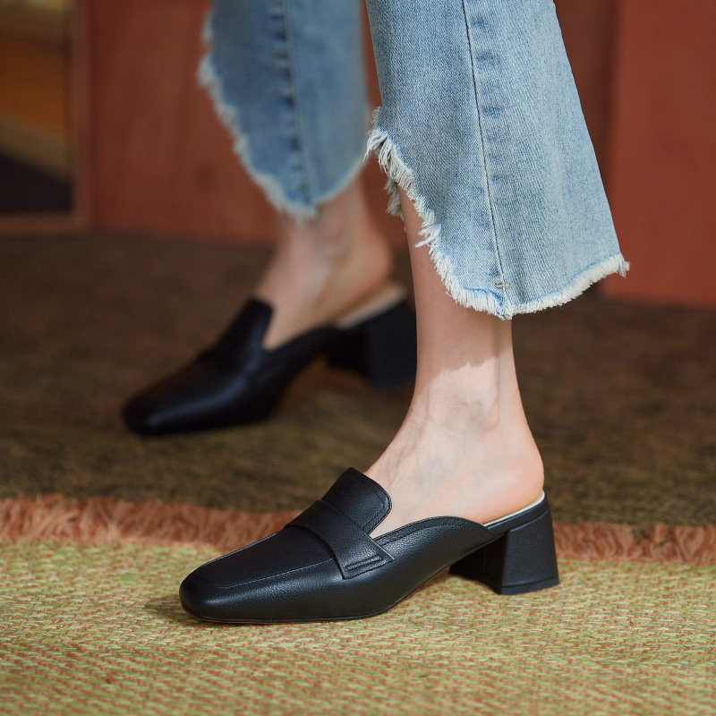 Chiko Kami Square Toe Block Heels Clogs/Mules