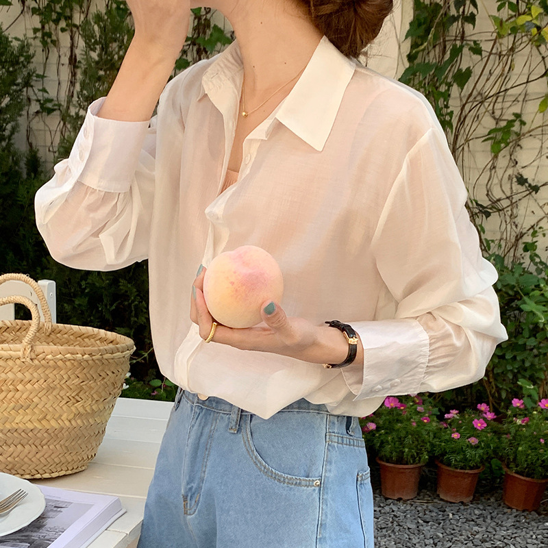 森岛夏季休闲衬衫女日系宽松长袖上衣外搭轻薄透气防晒开衫衬衣女-阿里巴巴