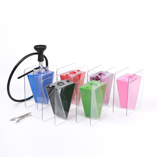跨境EPOK SHISHA 酒吧高档LED水烟壶三角水烟壶现货亚克力水烟壶-阿里巴巴