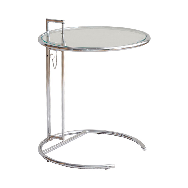 Antique Lifting Corner Table Transparent Coffee Table Stainless Steel ...
