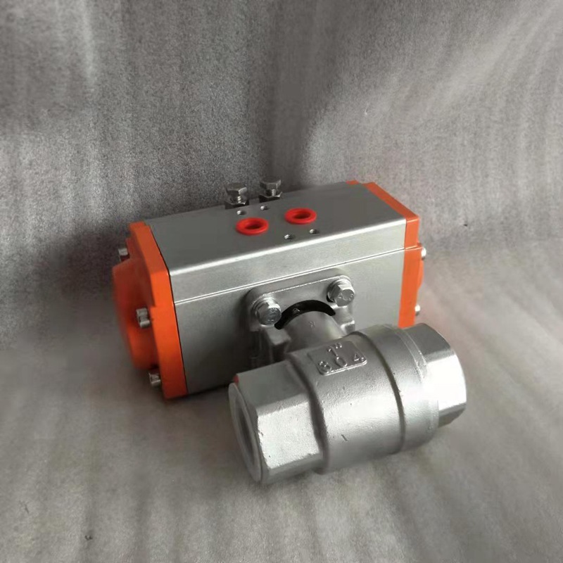 二片式气动丝扣球阀Q611F-16P不锈钢304内螺纹直通四氟软密封球阀-阿里巴巴