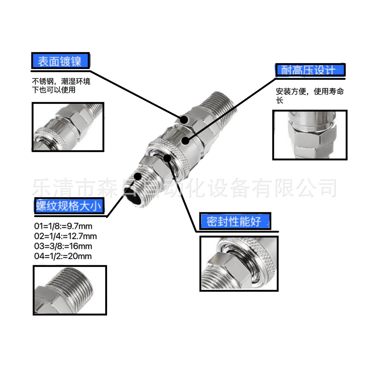 C式快速接头SP20公母接头PP20自锁SH快拧PH快插气管小风炮内外螺-阿里巴巴